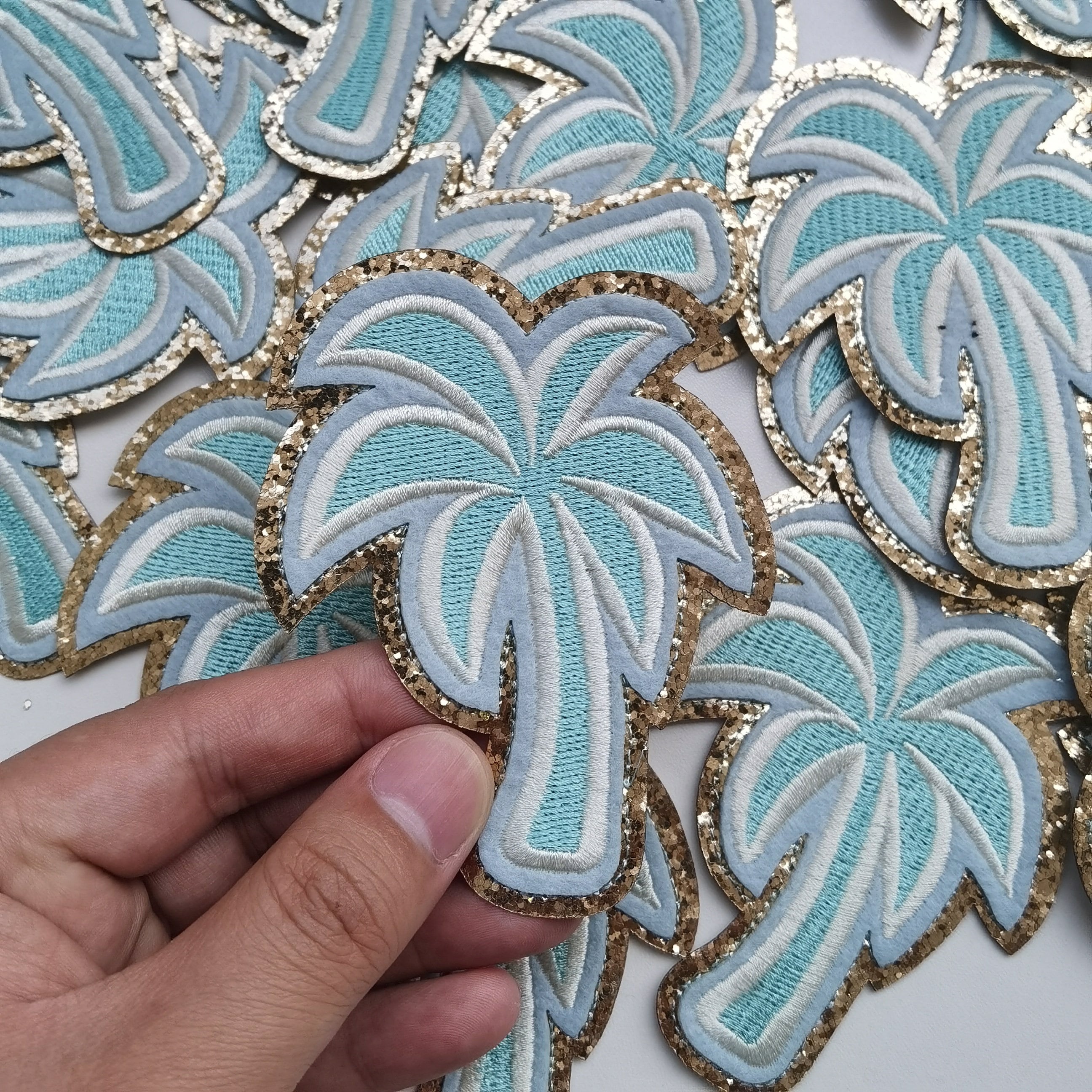 Iron on Palm Tree Embroidered Patch, Bigger Size Coconut Tree Patch ...