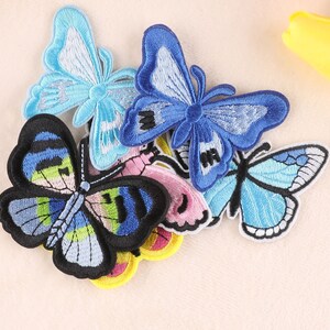 Iron on Butterfly Patch, Iron on Embroidered Patch, Butterfly Applique ...