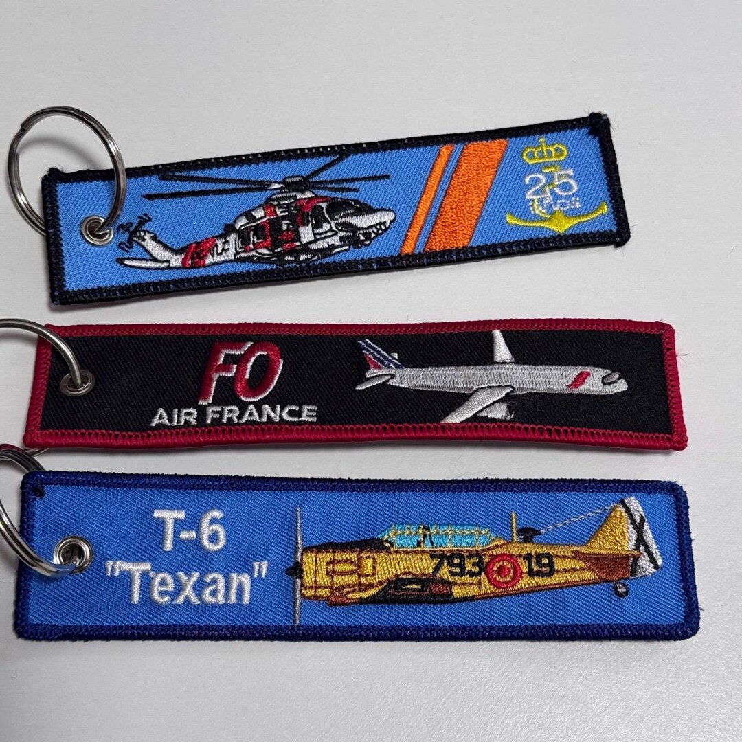 Custom Flight Key Chain, Custom Embroidery Keytag, Flight Keytag, Jet ...