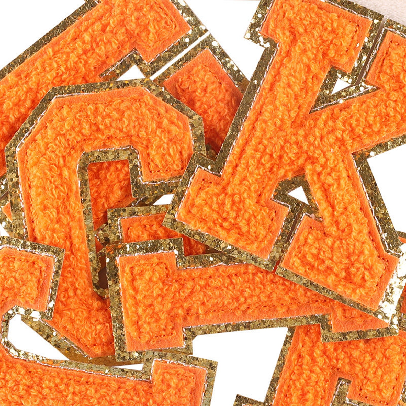 3.2 Inch Orange Chenille Letters Iron on Chenille Letters - Etsy