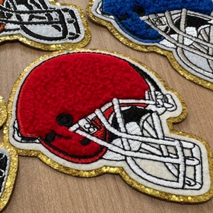Football Helmet Patch Self Adhesive or Iron On, Chenille Football Patch ...