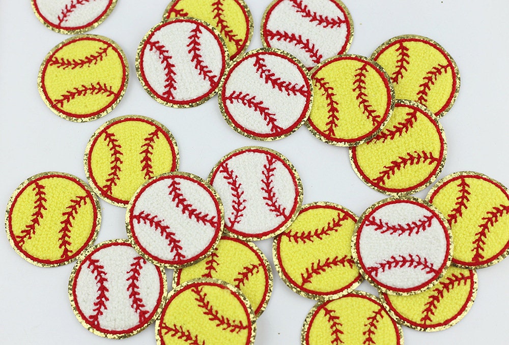 Baseball Glitter Chenille Embroidered Number 0-9 Patch, Baseball Number ...