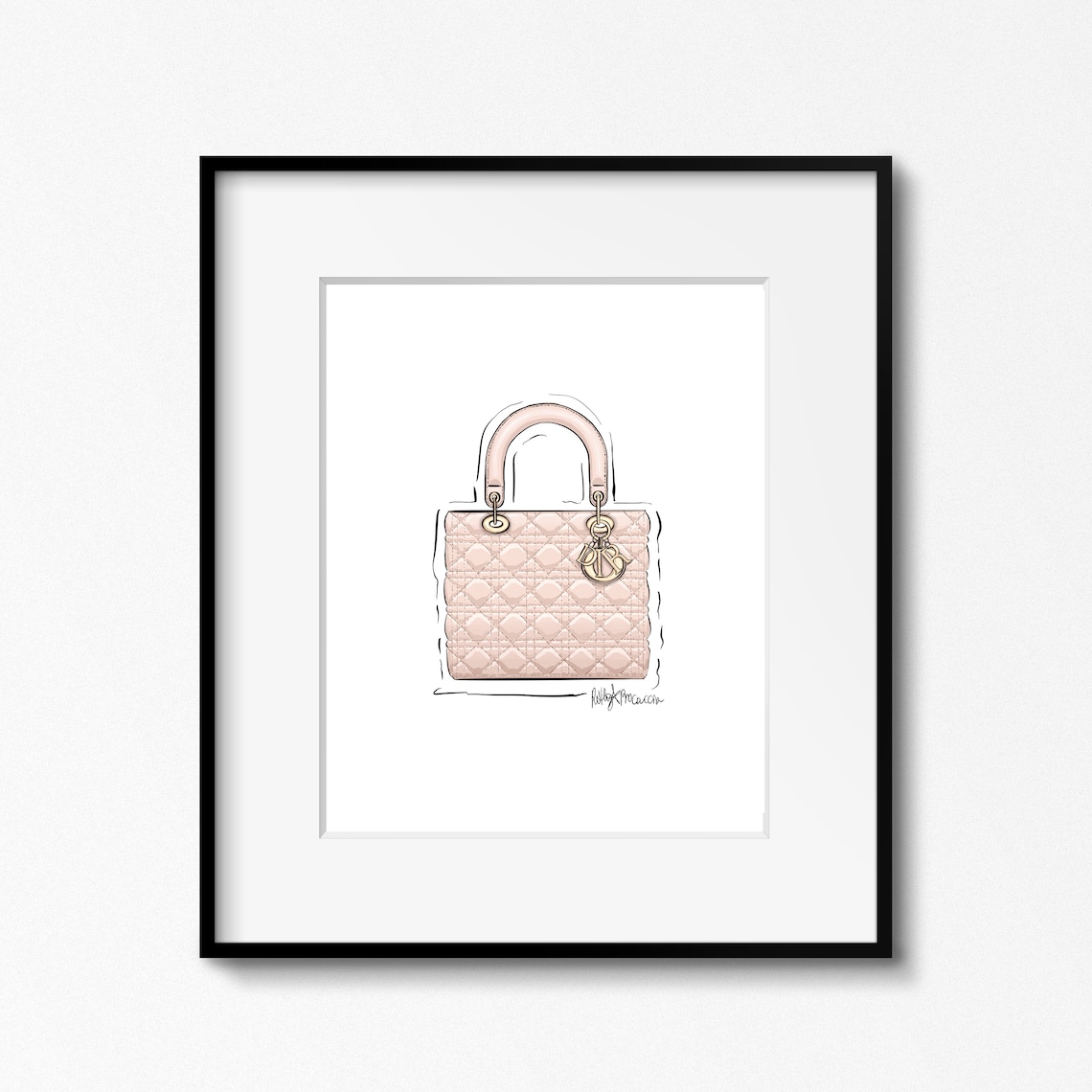 Lady Dior Iconic Bag Fashion Sketch Illustration Wall Art Print 8x10 ...