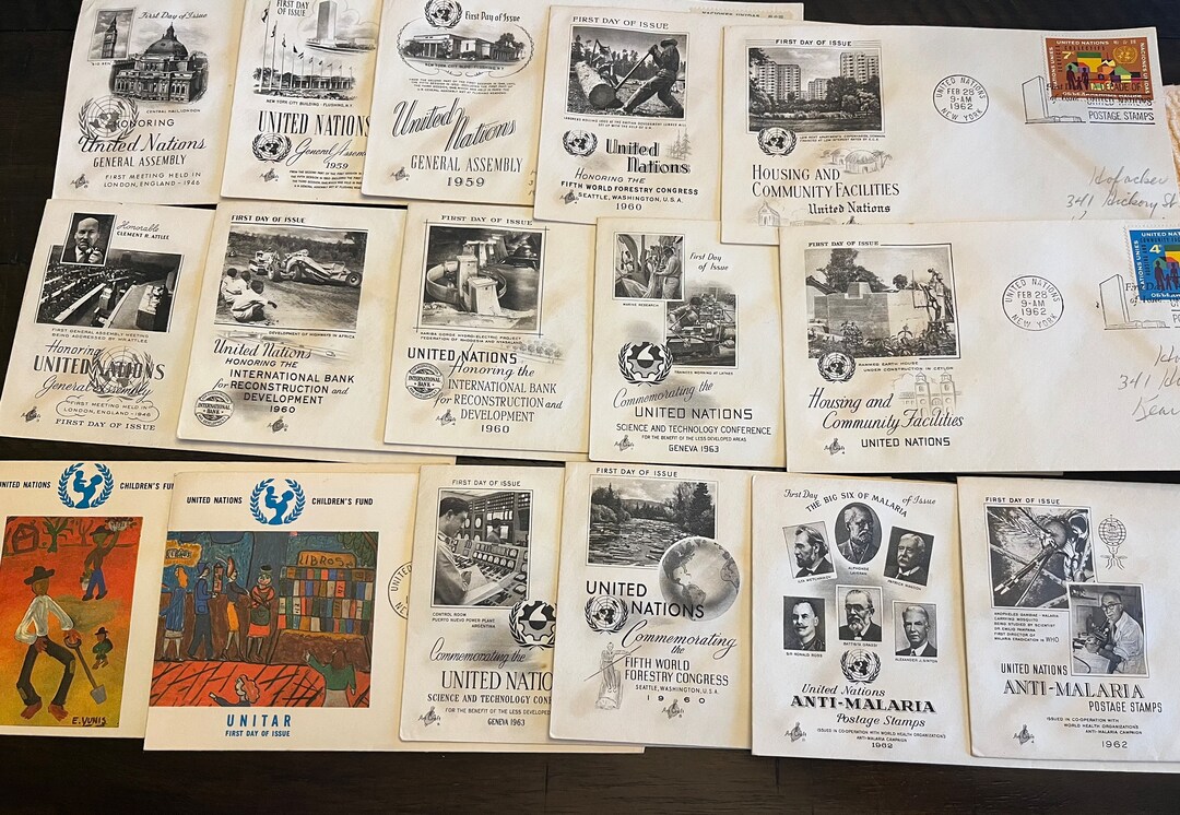 Vintage United Nations First Day of Issue Covers 1958-1969: Stamp ...