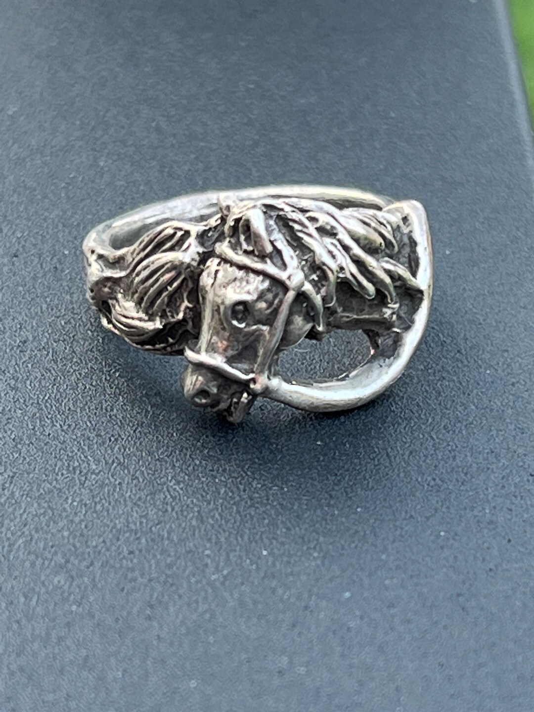 Vintage Equestrian Sterling Silver Ring 925 Horse Ring Equestrian ...