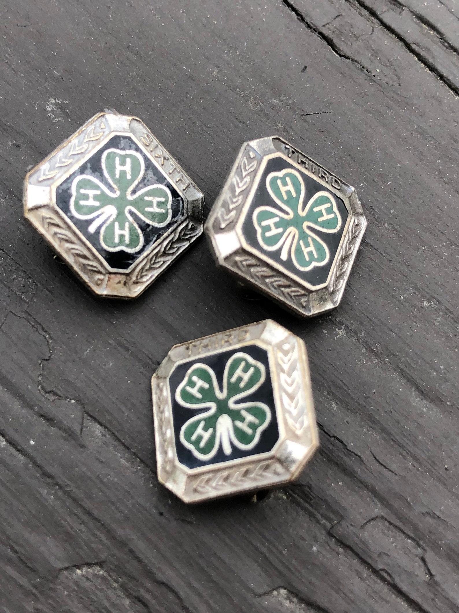 Vintage 4H Sterling Silver and Enamel Pins 4H Award Pins - Etsy