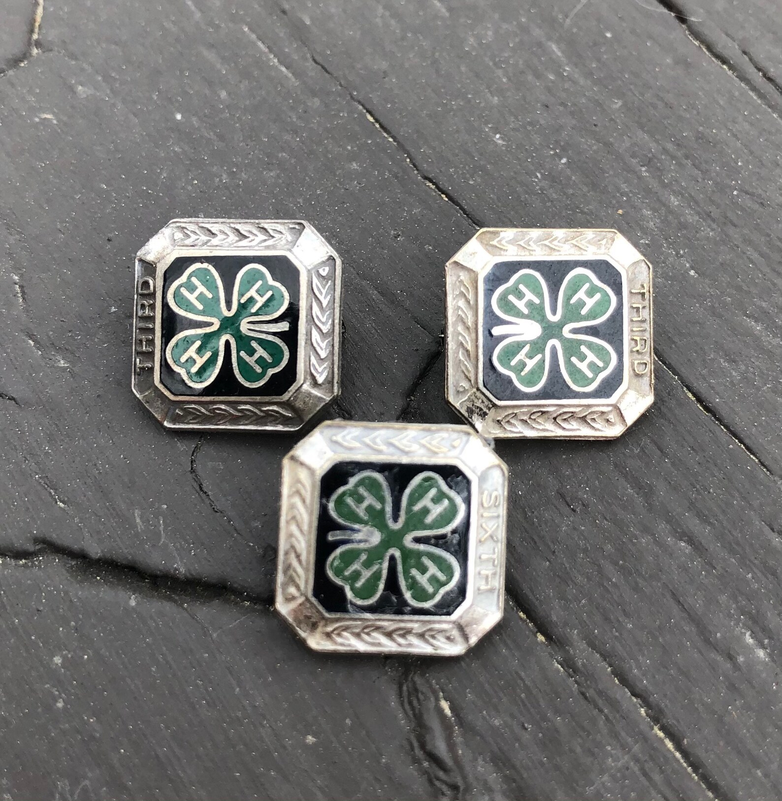 Vintage 4H Sterling Silver and Enamel Pins 4H Award Pins | Etsy