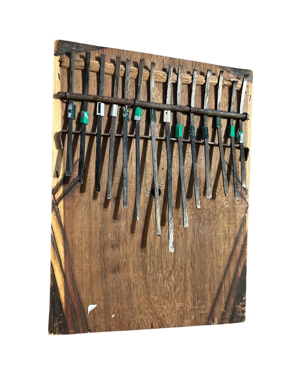 Vintage African Etched Kalimba Wooden Thumb Piano Handmade Musical ...
