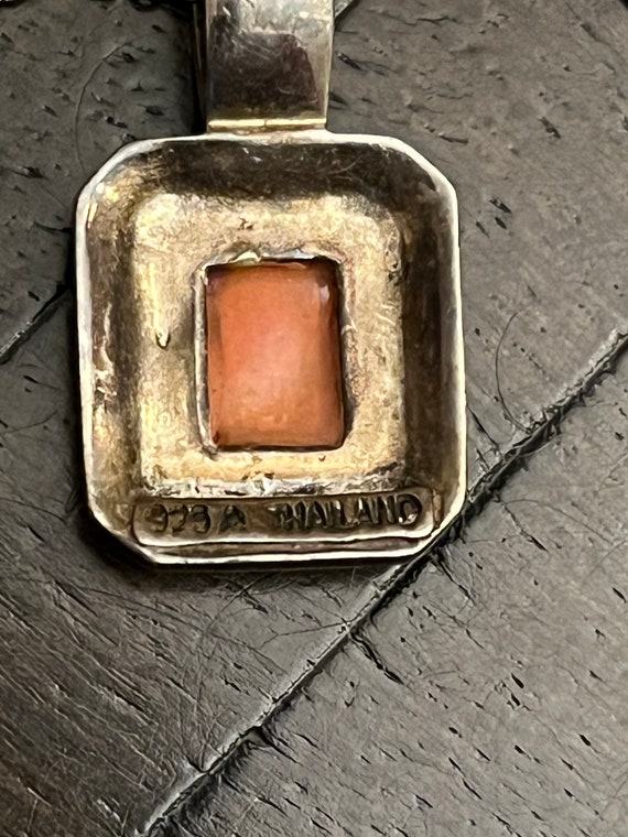 Vintage Sterling Pink MOP and Marcasite Pendant and E… - Gem