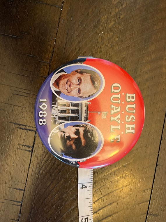 1988 Bush Quayle Campaign Button; Presidential Campai… - Gem