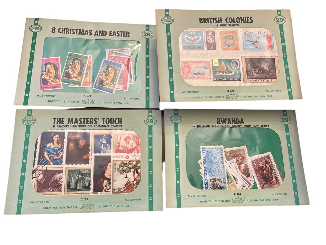 Four Vintage Postage Sets 1971 Mint Stamps in Original Packaging Harris ...