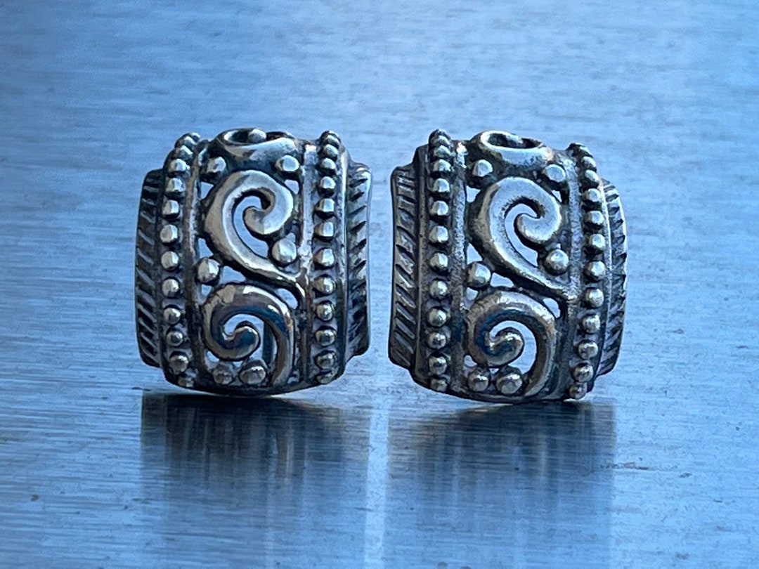 Vintage Sterling Silver Scrollwork Earrings 925 Detailed - Etsy