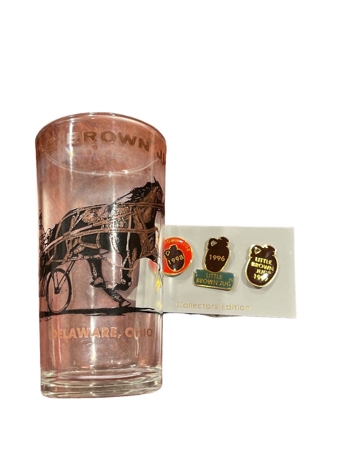 Little Brown Jug Collectors Pins and Glass; Horse Racing Memorabilia ...