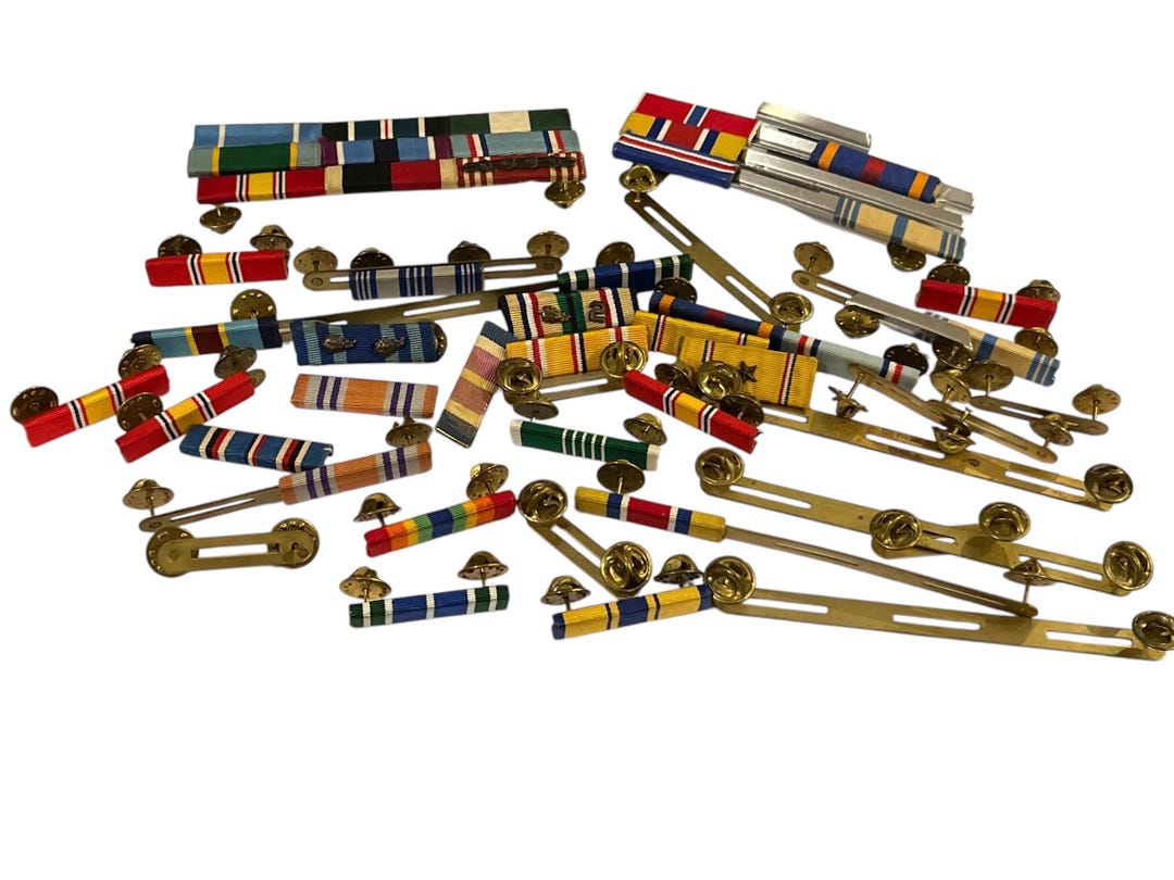 Vintage Military Ribbon Bars Lot Assortment of Military Bars With ...