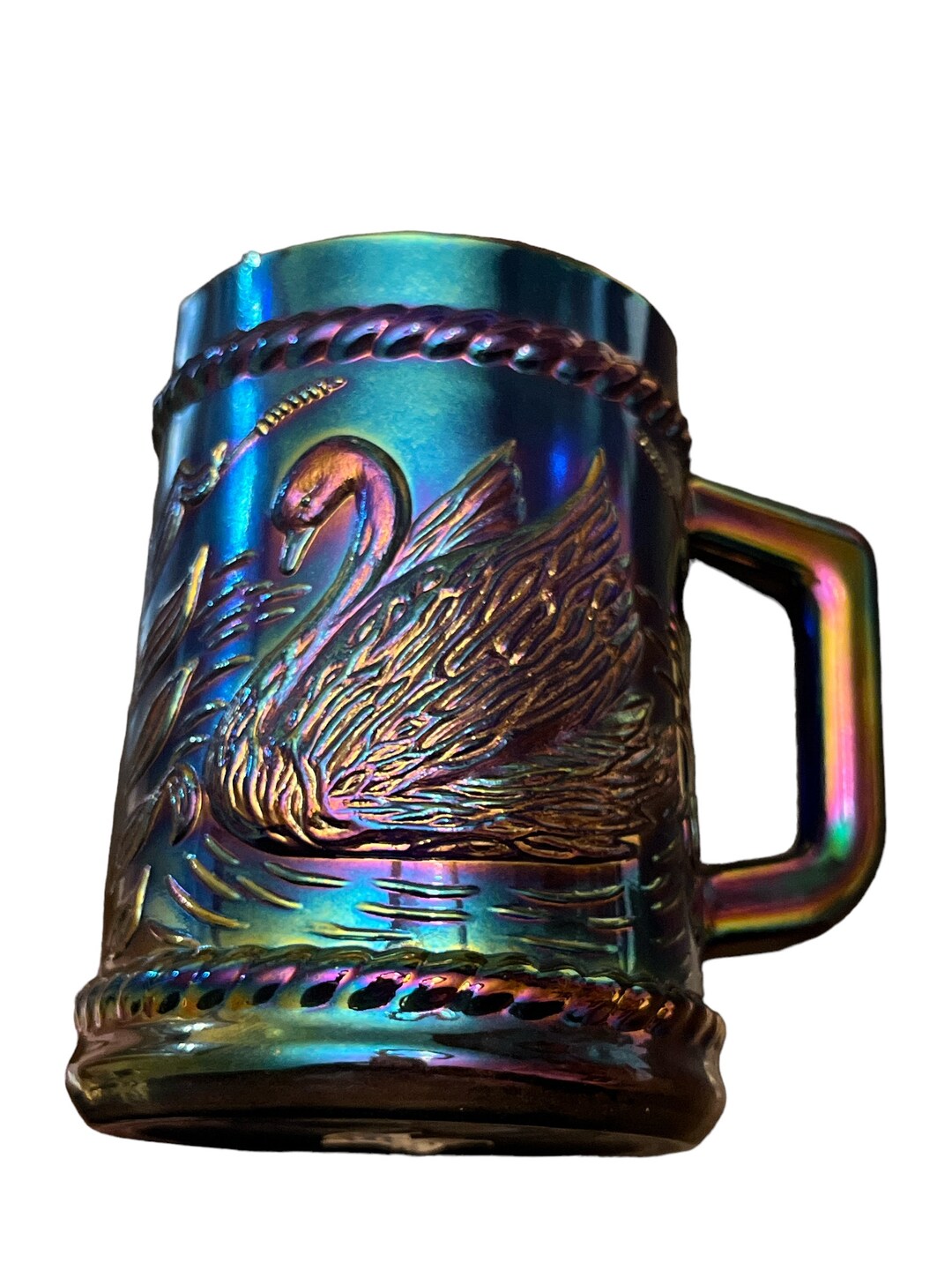 Vintage Fenton Carnival Glass Swan Mug; Fenton Carnival Glass; Fenton ...