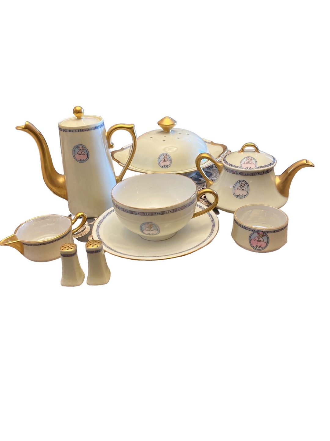 Child’s Limoge Tea Set; Limoge France Tea Set; Hand Painted Limoge Tea ...