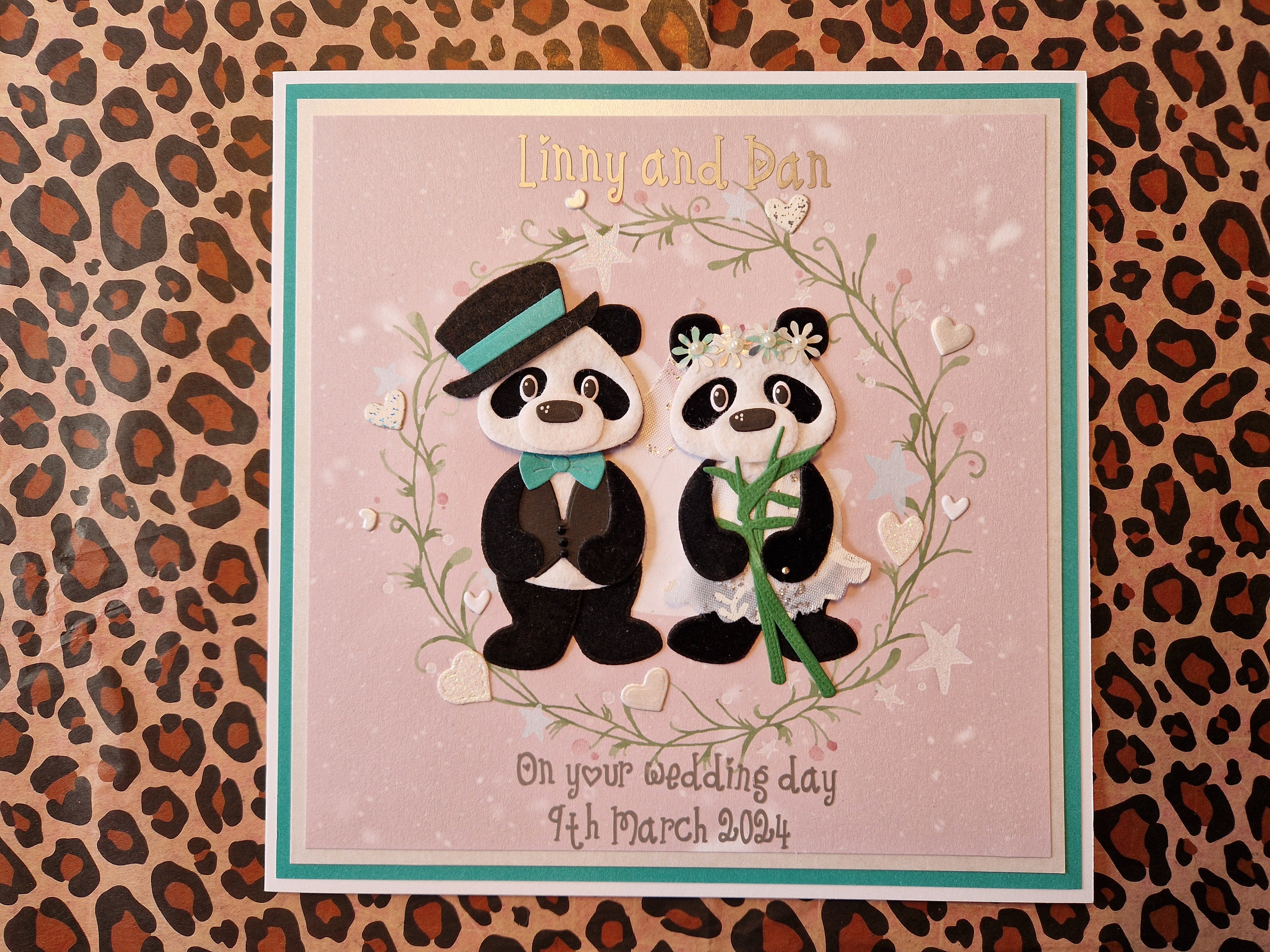Panda Wedding Card, Personalised Wedding, Animal Wedding Card, Modern ...