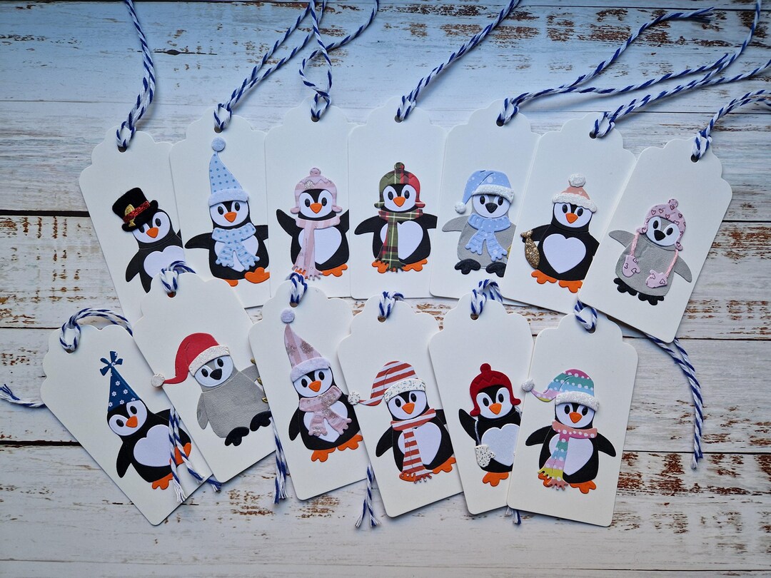 Penguin Gift Tags, Gift Labels, Penguin Present Tags, Luggage Tags With ...