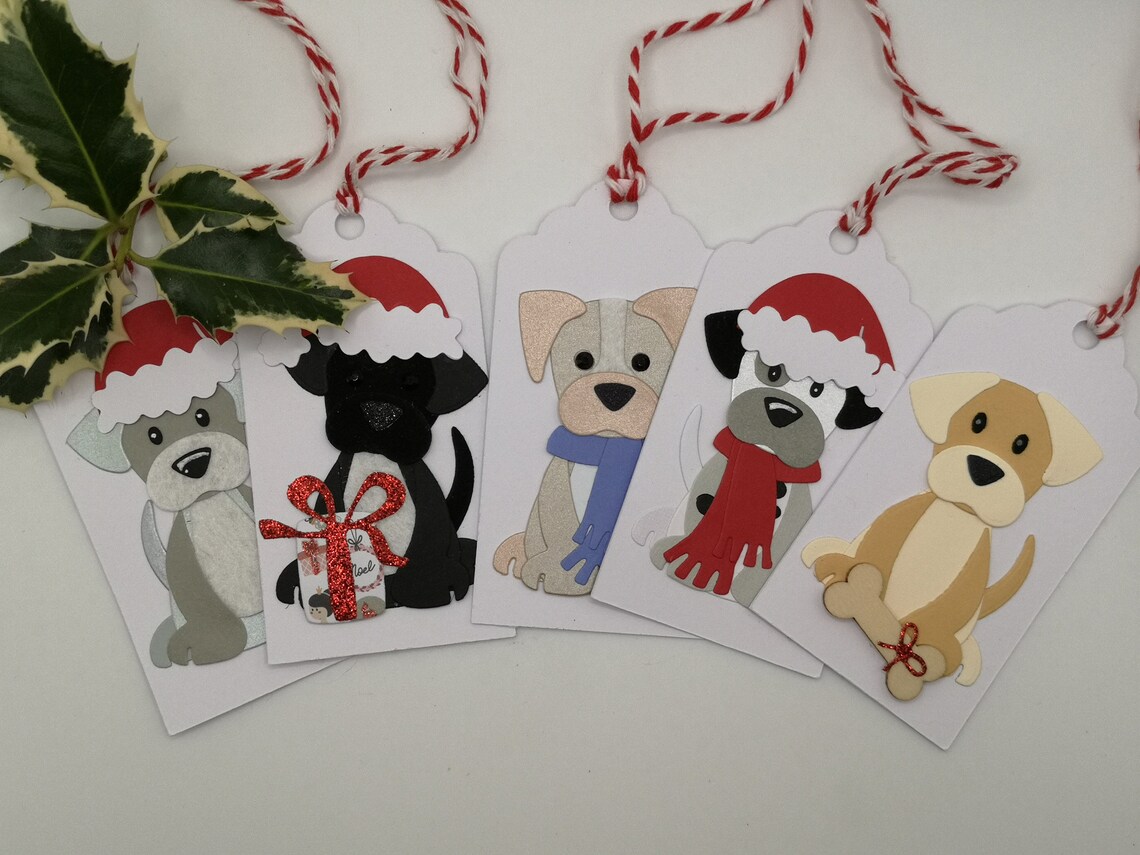 Christmas Dog Gift Tag Dog Gift Bag Tag Present Label - Etsy