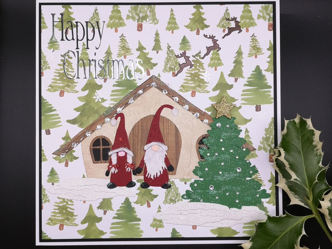 Gnome Christmas Card, Gonk , Elf, Santa, Card for Family, Granddaughter ...