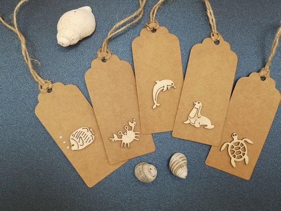 Sea Theme Gift Label Sea Life Present Tags Turtle Gift Tag | Etsy