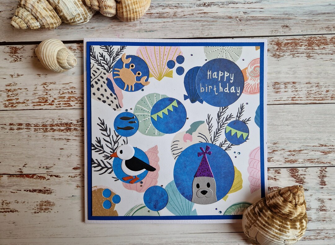 Sea Theme Birthday Card, Underwater Card, Children's Birthday Card ...