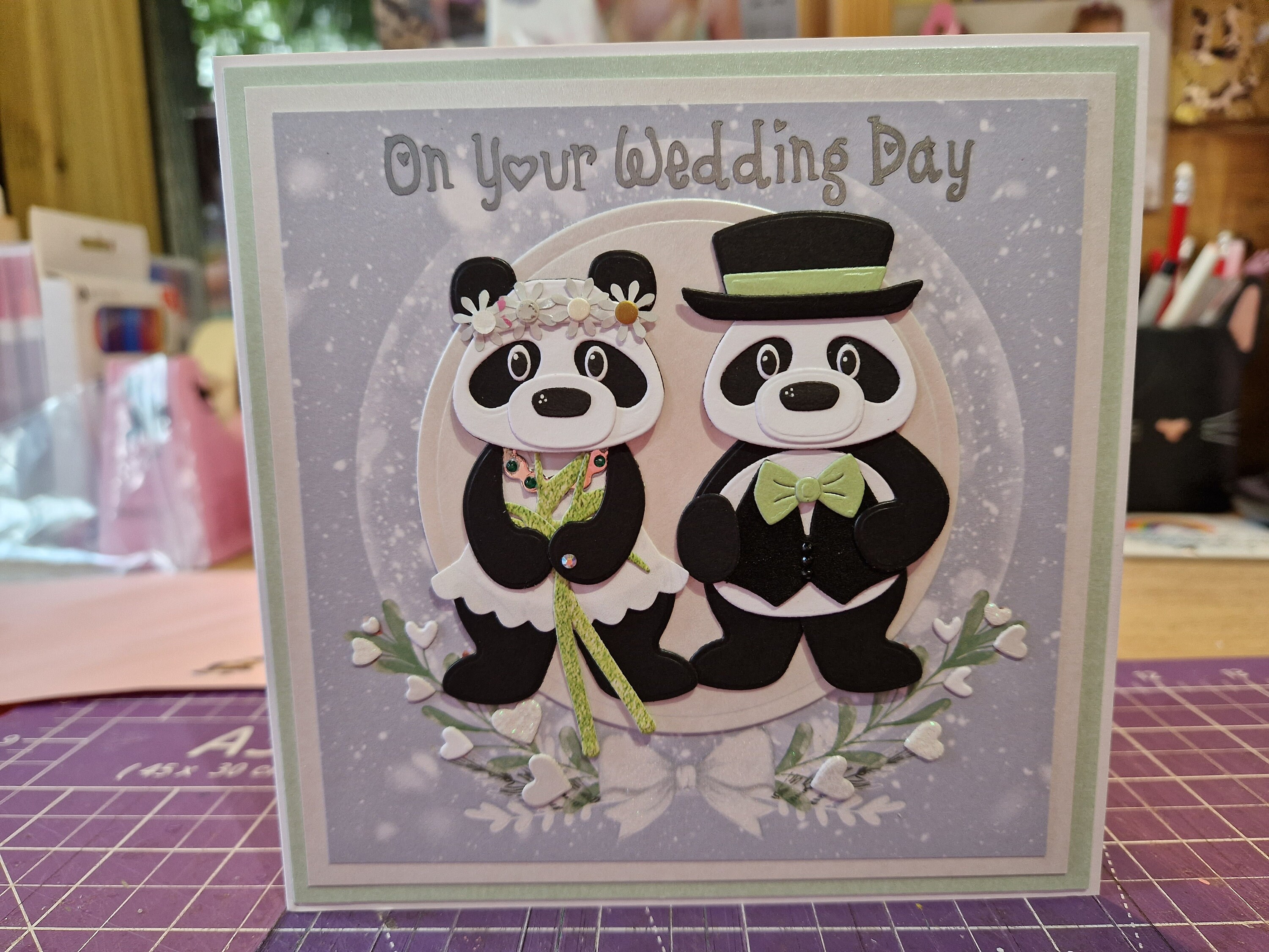 Panda Wedding Card, Personalised Wedding, Animal Wedding Card, Modern ...