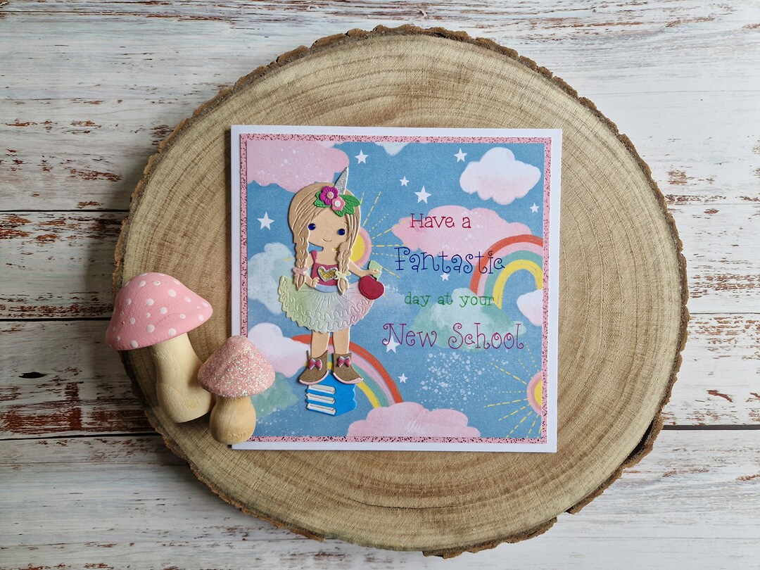 New School Card, Good Luck Card, Personalised Cards, Custom Cards ...