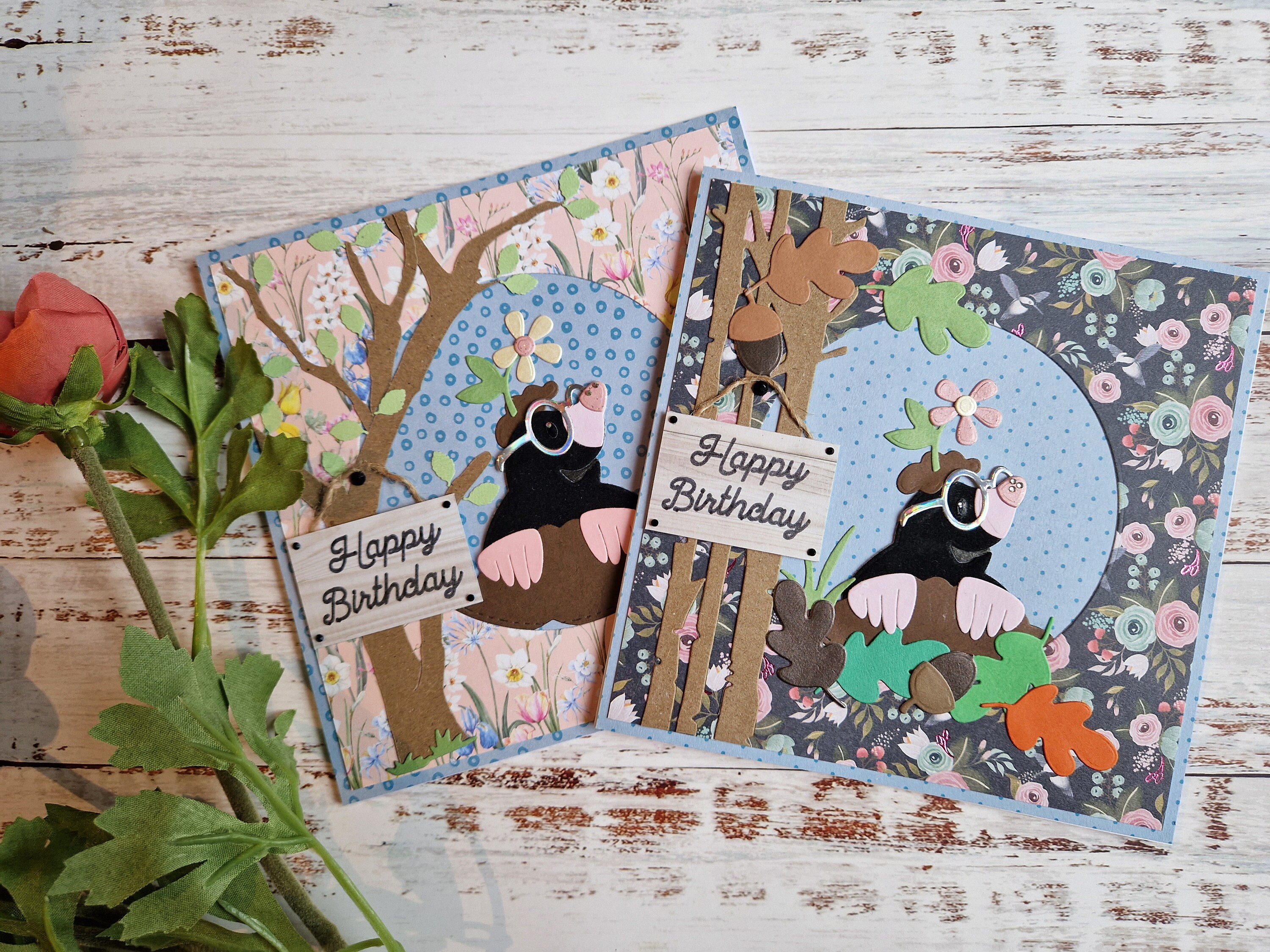 Animal Birthday Card, Mole Card, Personalised Cards, Custom Cards ...