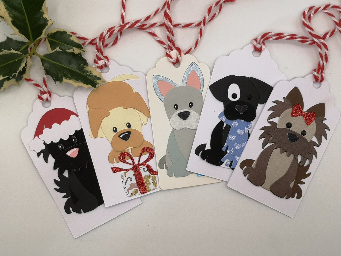 Christmas Dog Gift Tag Dog Gift Bag Tag Present Label - Etsy