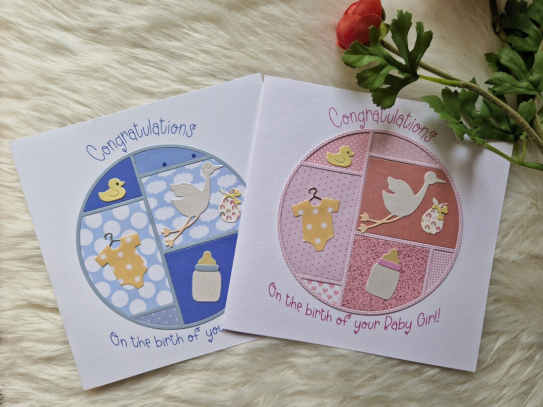 New Baby Card, Baby Girl Card, Baby Boy Card, Congratulations, New ...
