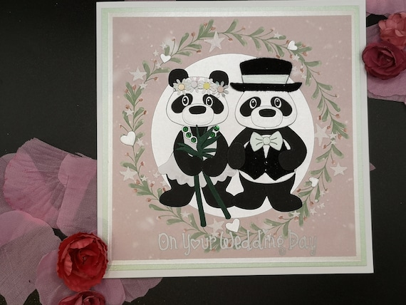 Panda Wedding Card Personalised Wedding Animal Wedding Card - Etsy