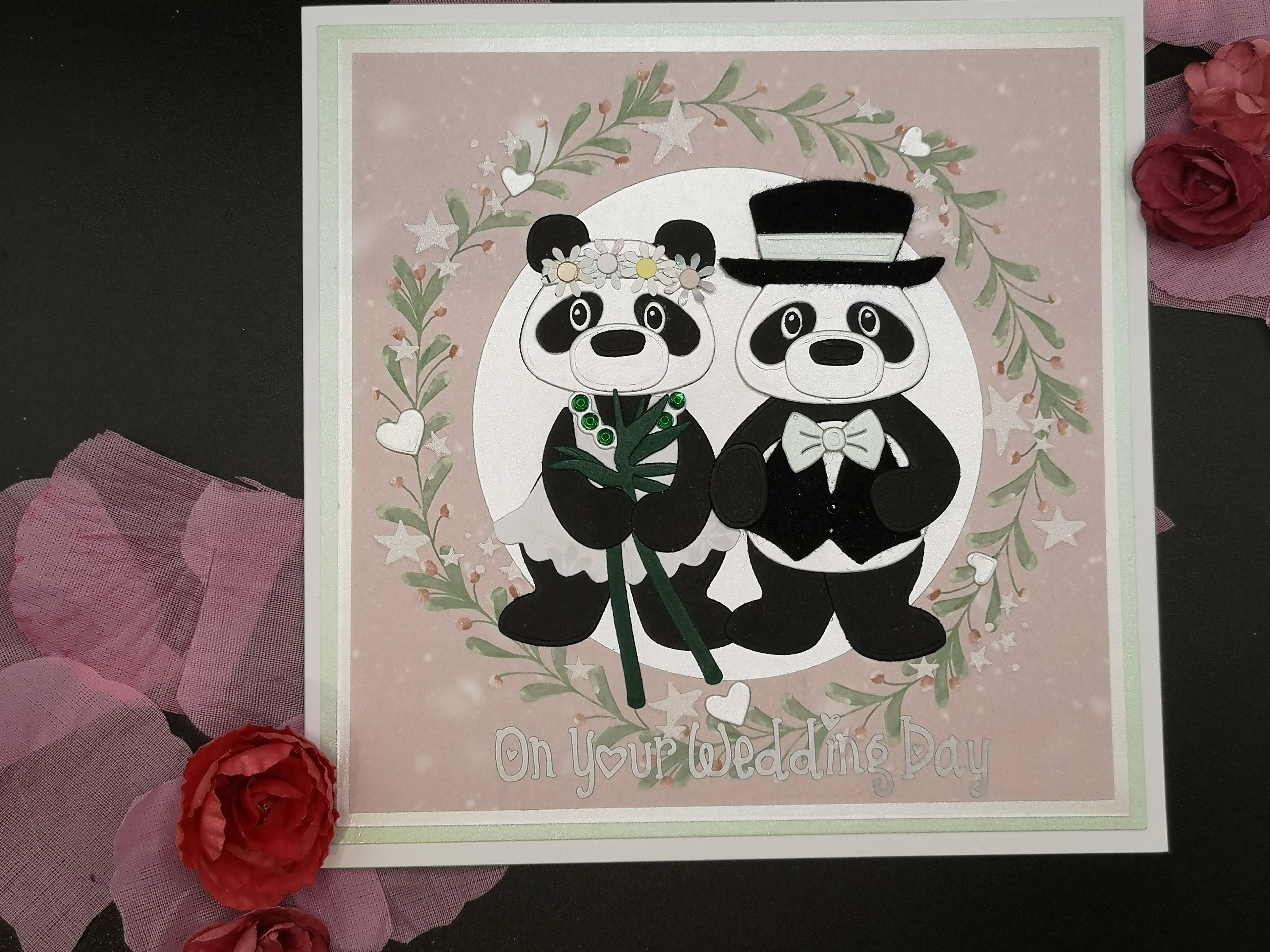 Panda Wedding Card, Personalised Wedding, Animal Wedding Card, Modern ...