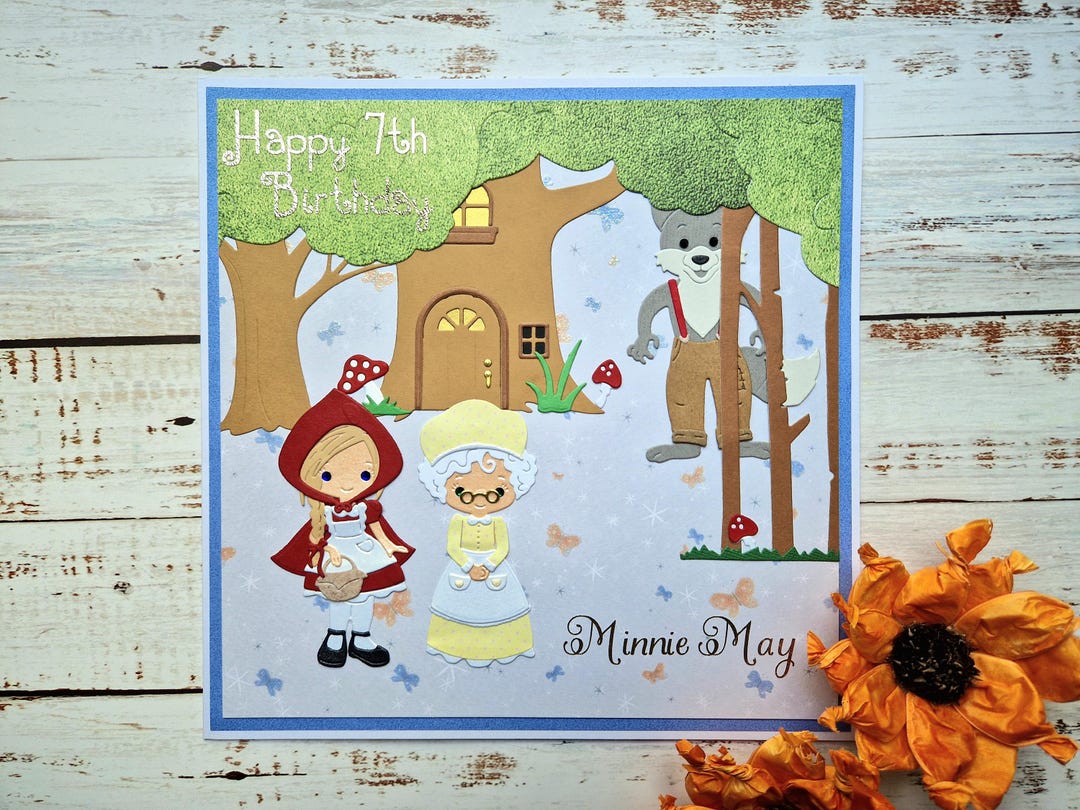 Red Riding Hood Card, Daughter Birthday Card, Fairy Tales Card, Card ...
