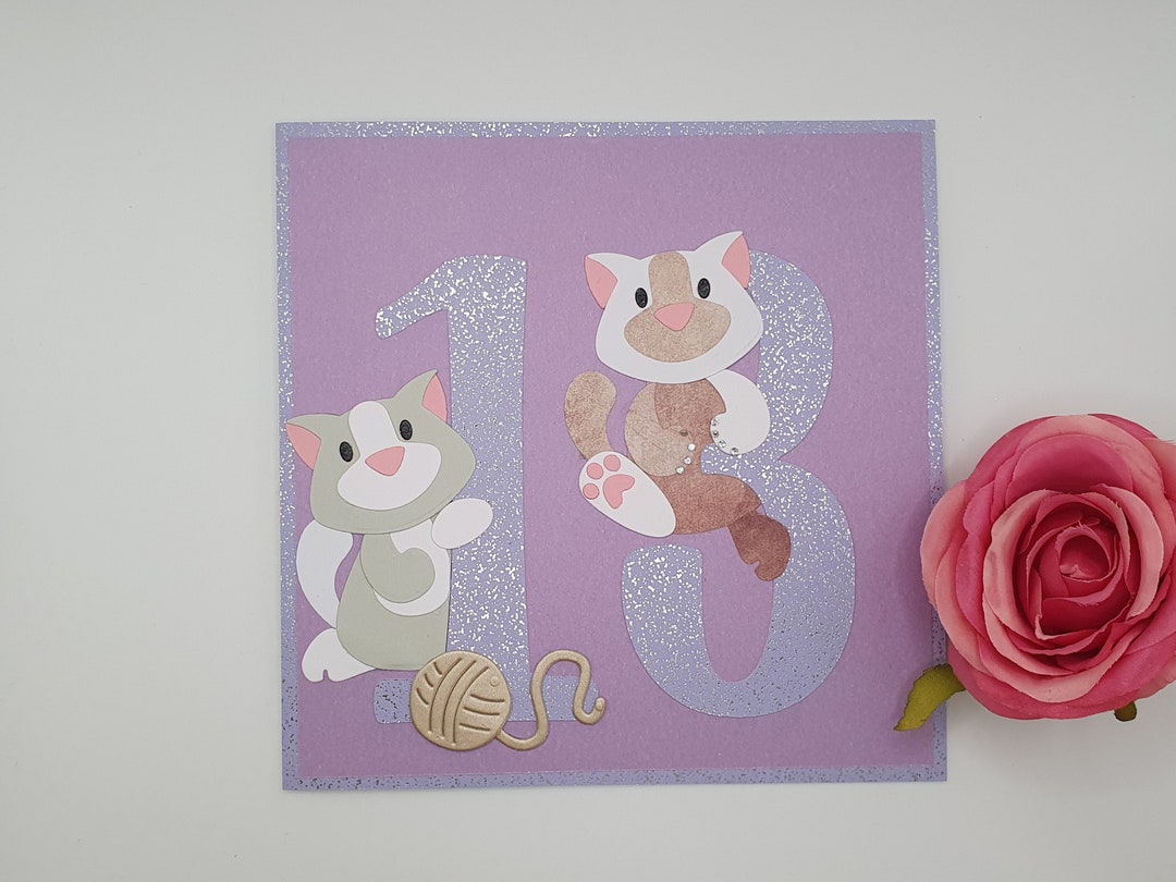 Cat Birthday Card, Age Card, Daughter Birthday, Card for Teenager, Card ...