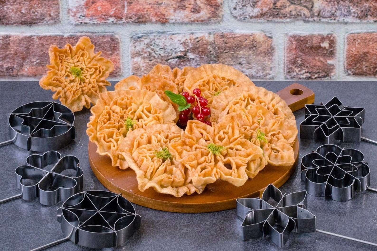 NEW SET 2 Handmade Stainless Steel Rosette Cookies Patty Shell Vintage ...