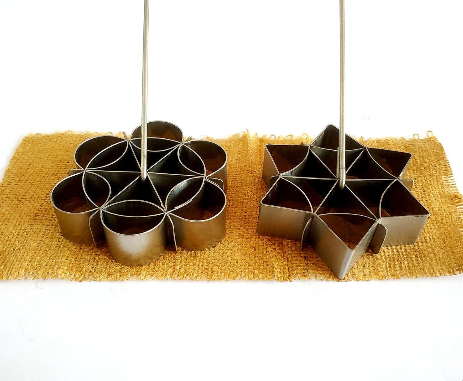 NEW SET 2 Handmade Stainless Steel Rosette Cookies Patty Shell Vintage ...