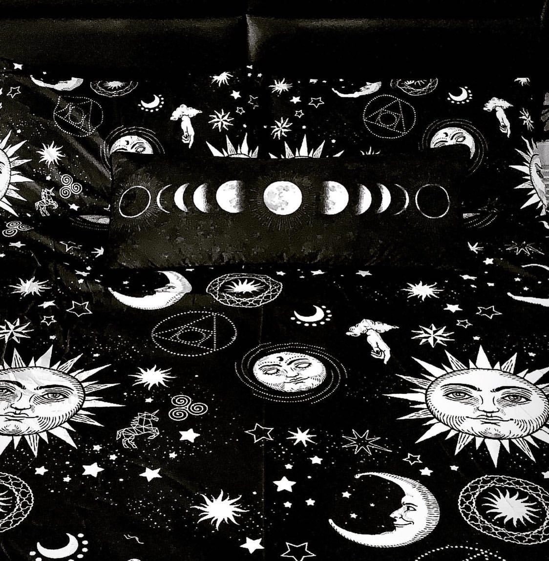 Gothic Bettwäsche Astral Sonne & Mond Himmel Bettbezug und - Etsy.de