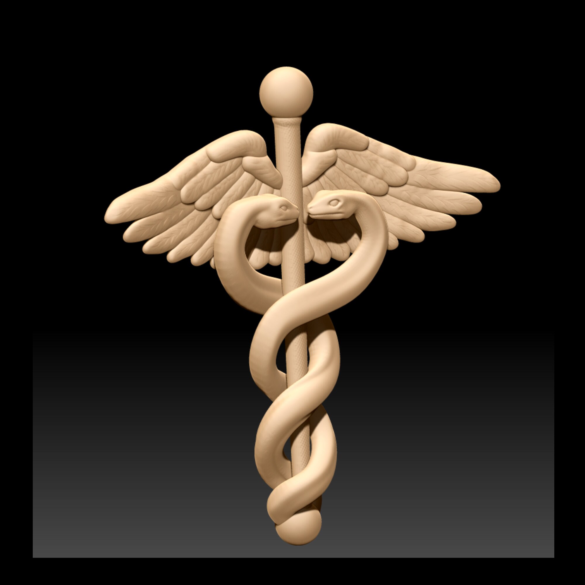 Caduceus, Medical Symbol, Staff of Hermes, Stl File for CNC Router ...