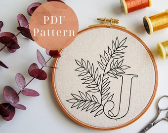 Letter J Embroidery | Etsy