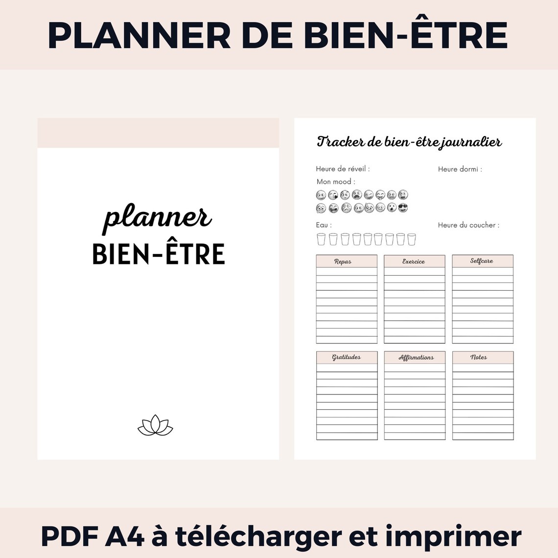 Printable A4 PDF Well-being Planner, Health Organizer, Well-being ...