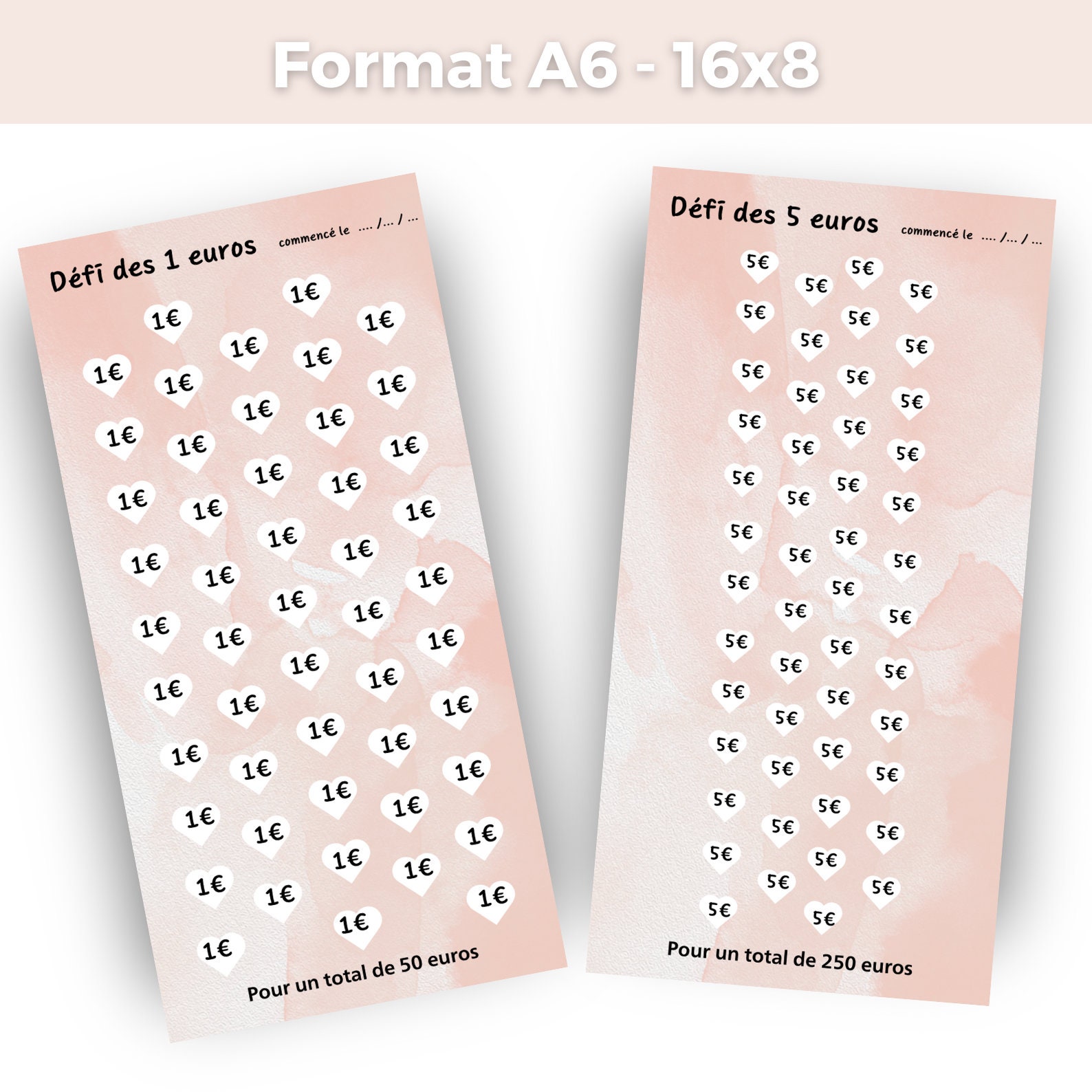 Défis budget / 5 Enveloppes format A6 / Défis budgétaire / Tracker Défi ...