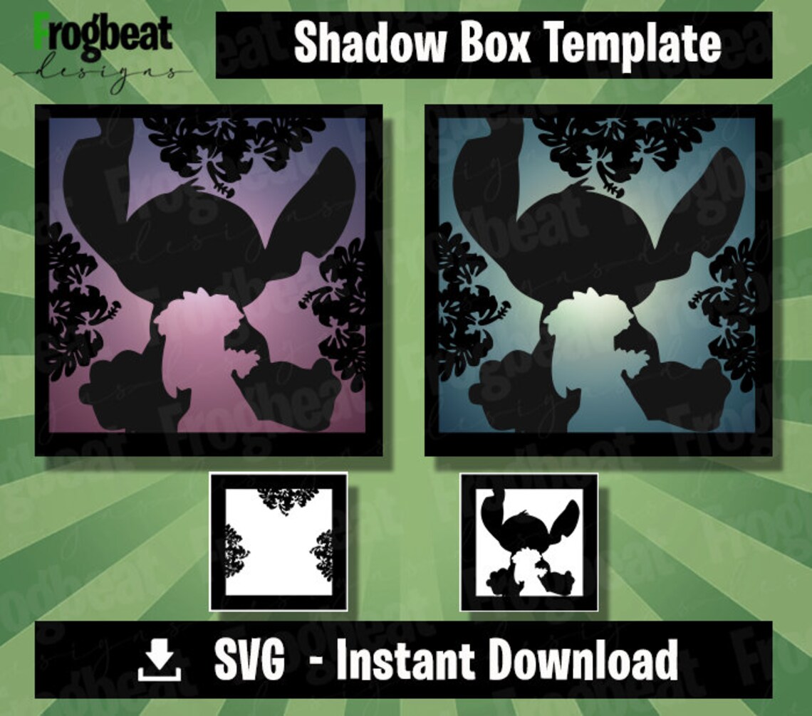 Lilo And Stitch Shadow Light Box Template SVG. Disney Shadow | Etsy