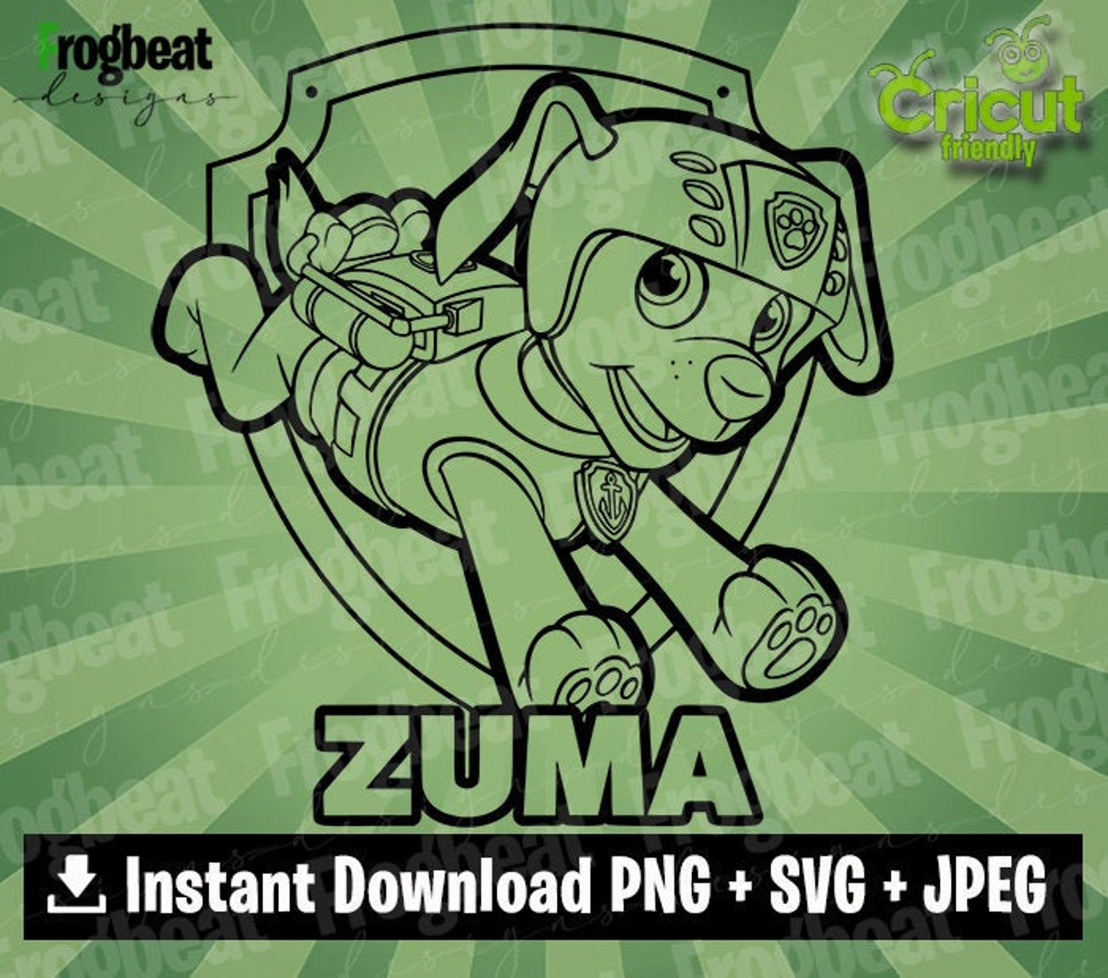 Paw Patrol Zuma SVG JPEG PNG | Etsy