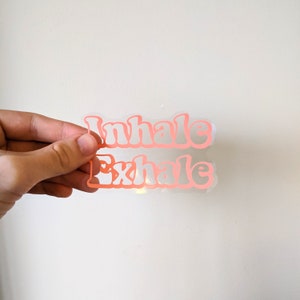 Inhale Exhale Mirror Decal, Static Cling, Positive Reminders, Morning ...