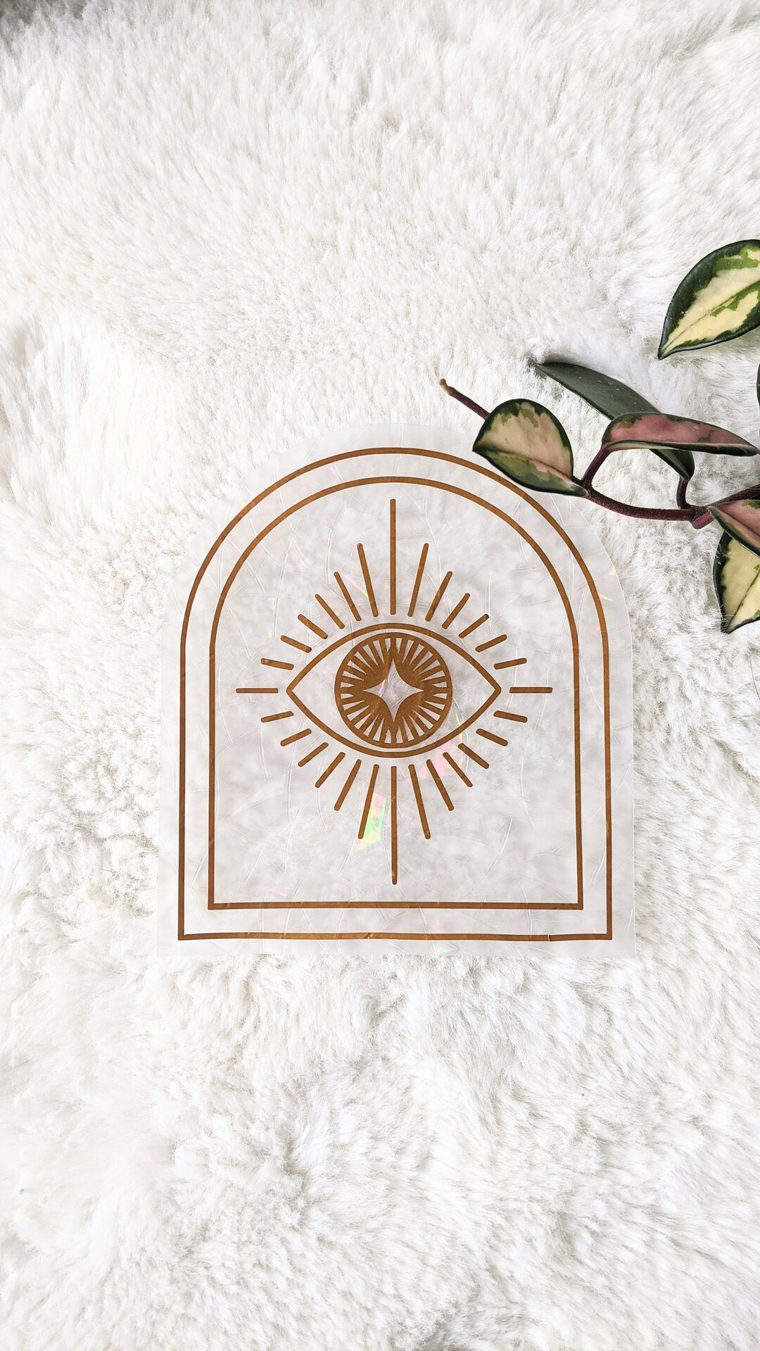 Evil Eye Suncatcher Prismatic Arch Window Cling Copper Reusable and ...