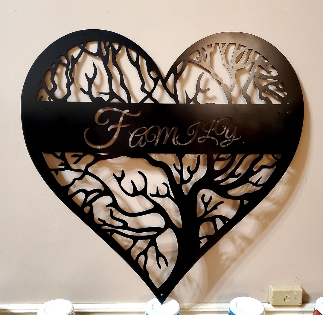 Family Heart Tree Wall Art Metal Art Steel Art Decoration - Etsy.de