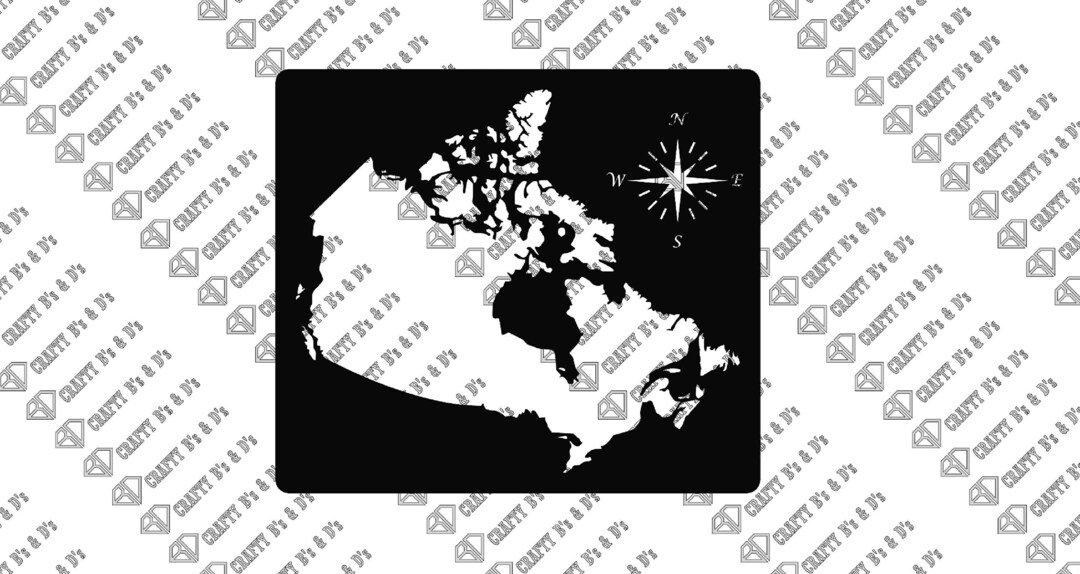 Canada Map - Canada - Wall Art - Download - Cut File, Digital, - Dxf ...