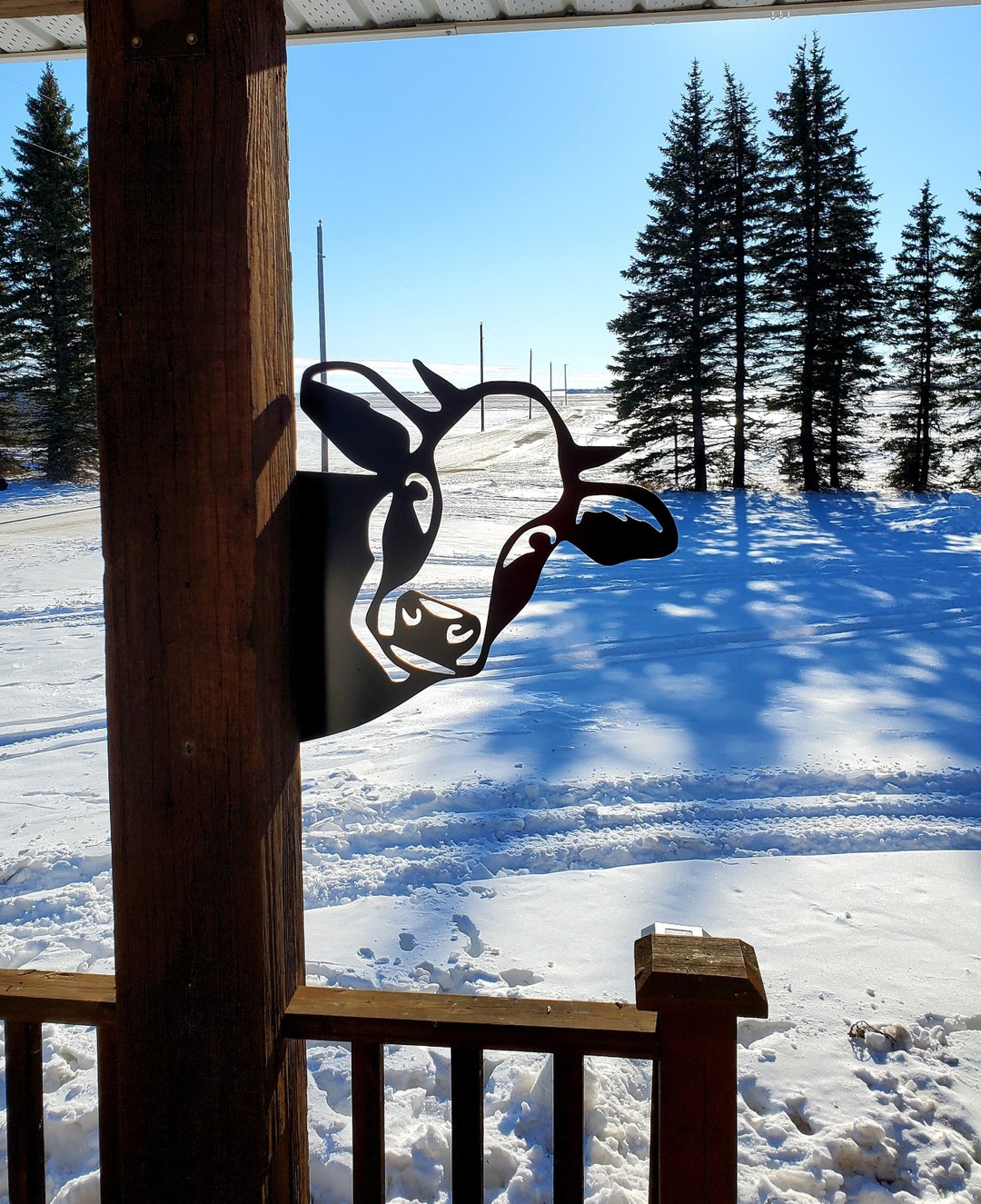Metal Bird - Peek a Boo - Cow - Tree Art - Decoration - Steel Art ...