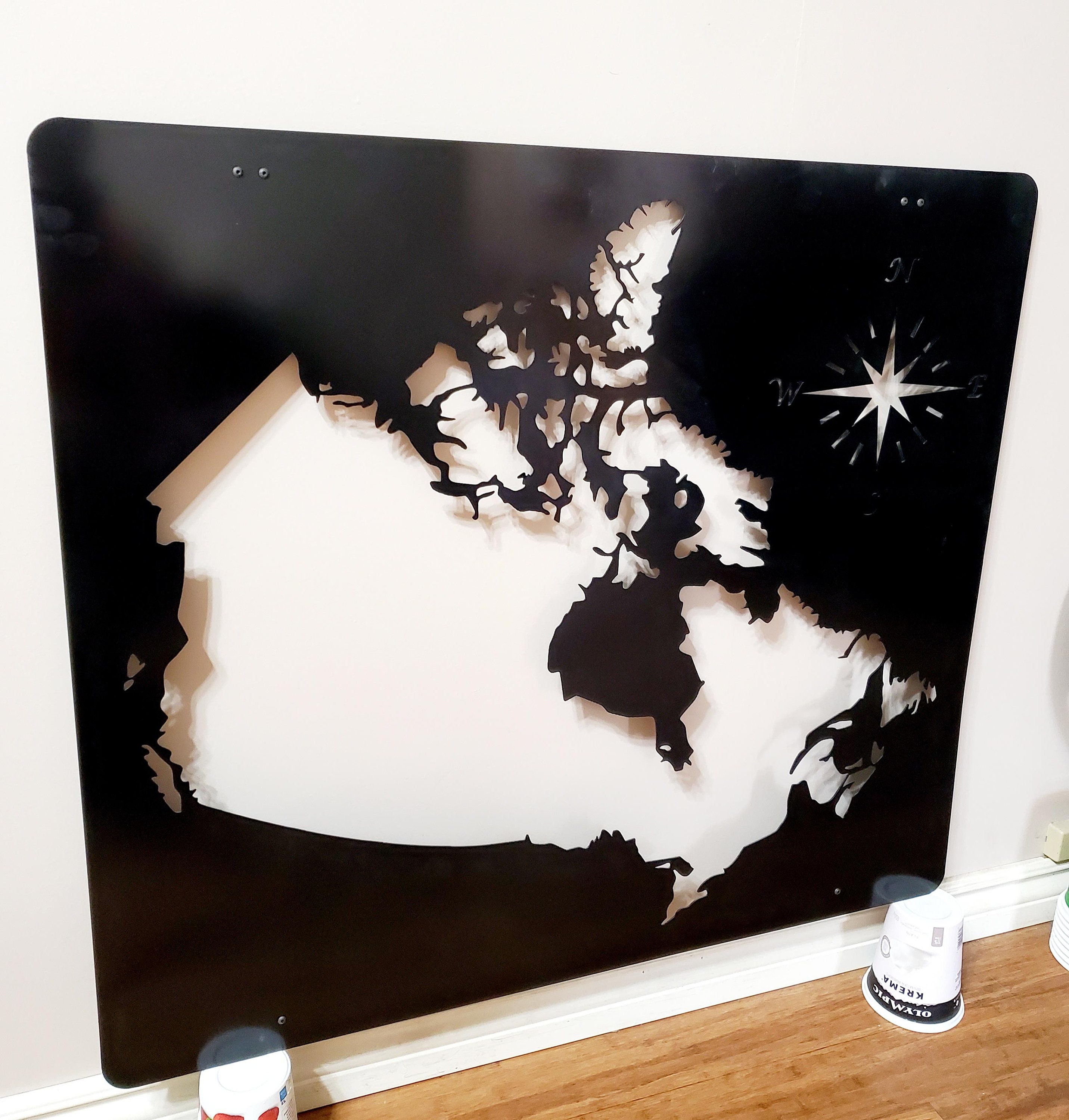 Canada Map Wall Art Cutout Steel Art Metal Art - Etsy